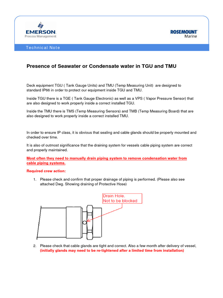 Seawater and Condensate in TGU/TMU | PDF