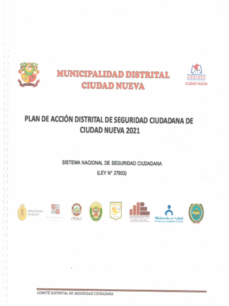 Plan de Acci On Seguridad Ciudad An A | PDF