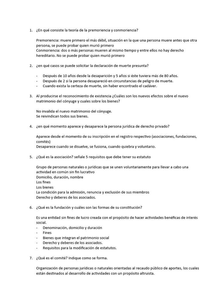 Teoría de la Conmoriencia y Premoriencia | PDF | Ciencias sociales ...