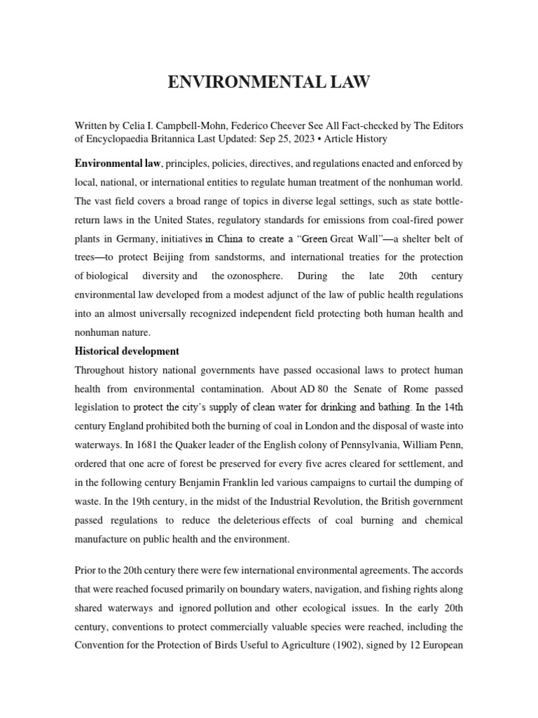 Environmental Law | PDF