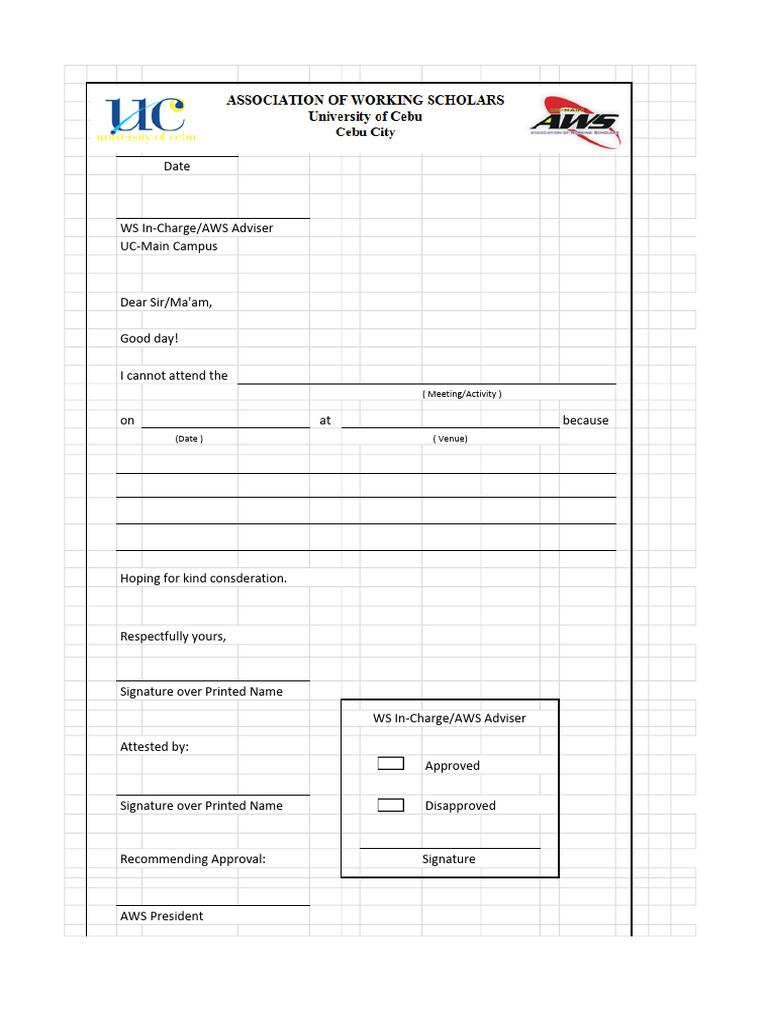 Absence Excuse Form Template | PDF