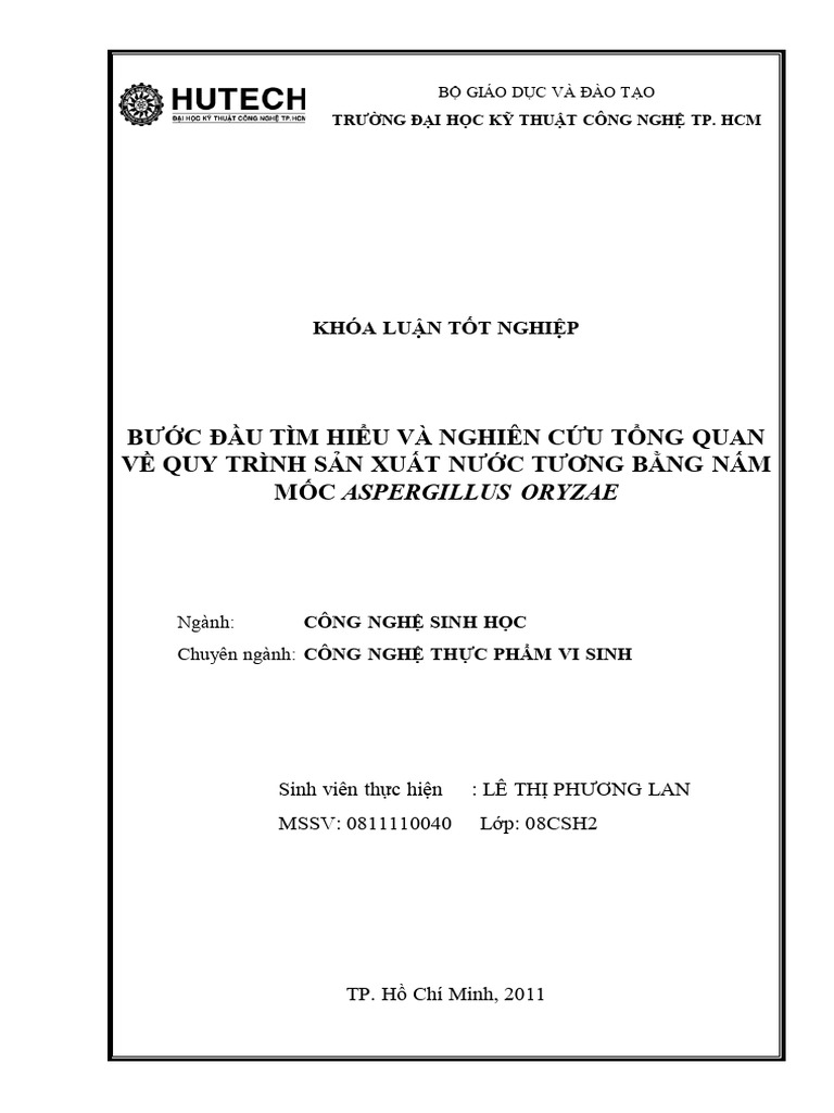 123doc Buoc Dau Tim Hieu Va Nghien Cuu Tong Quan Ve Quy Trinh San Xuat Nuoc Tuong Bang Nam Moc ...
