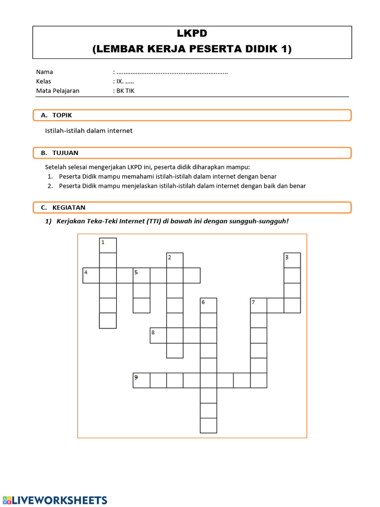 LKPD Internet 1 | PDF | Game & Aktivitas