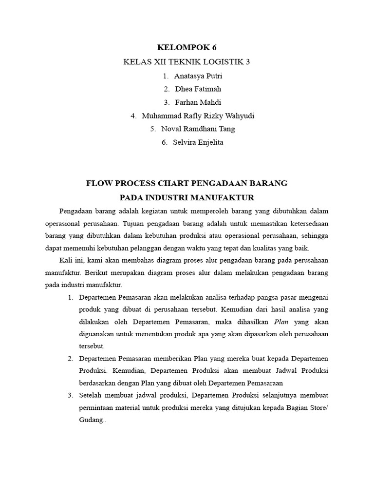 Flow Process Pengadaan Barang Pada Industri Manufaktur | PDF