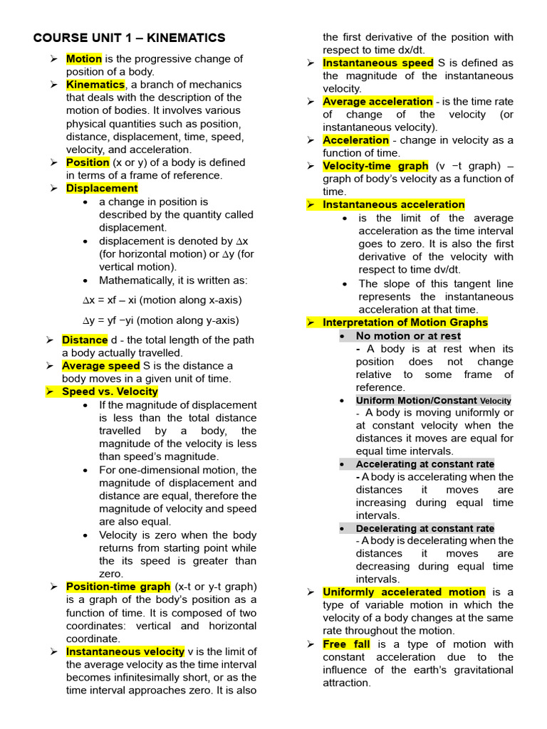 Physics Cu1-Cu2 Terminologies | PDF