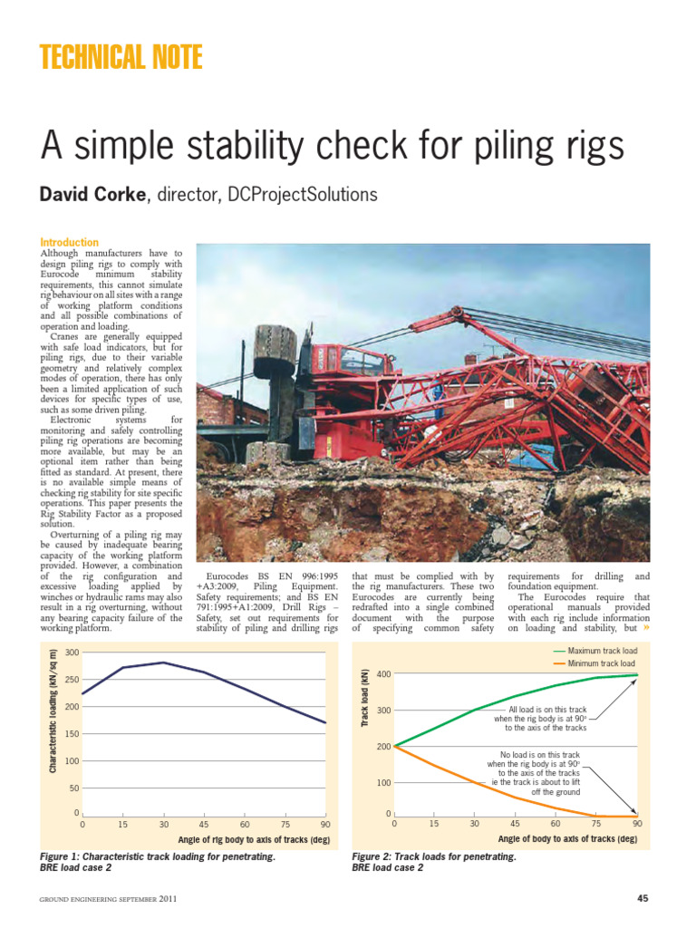Piling Rig Stability Check Guide | PDF | Geotechnical Engineering ...
