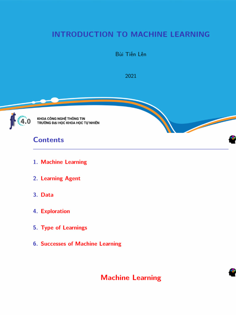 Lect01 Intro ML | PDF | Career & Growth