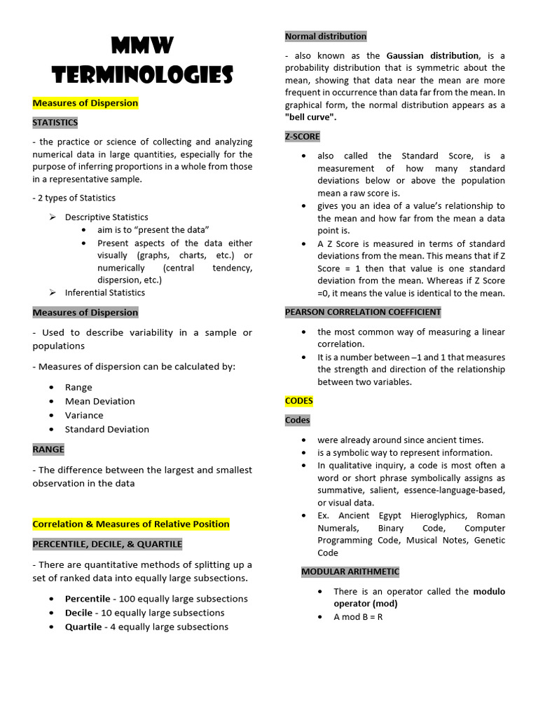 MMW Terminologies | PDF