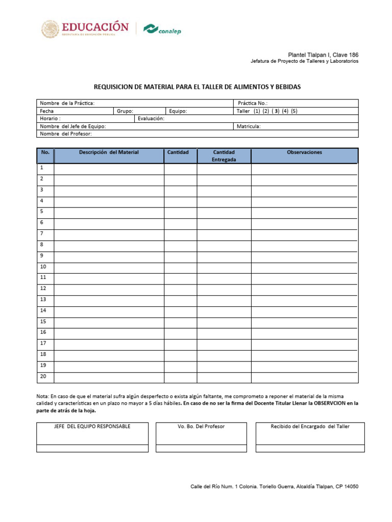 Hoja de Requisición | PDF