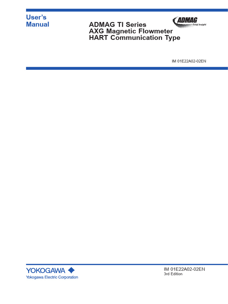 Im01e22a02-02en Admag Axg Magnetic Flowmeter | PDF
