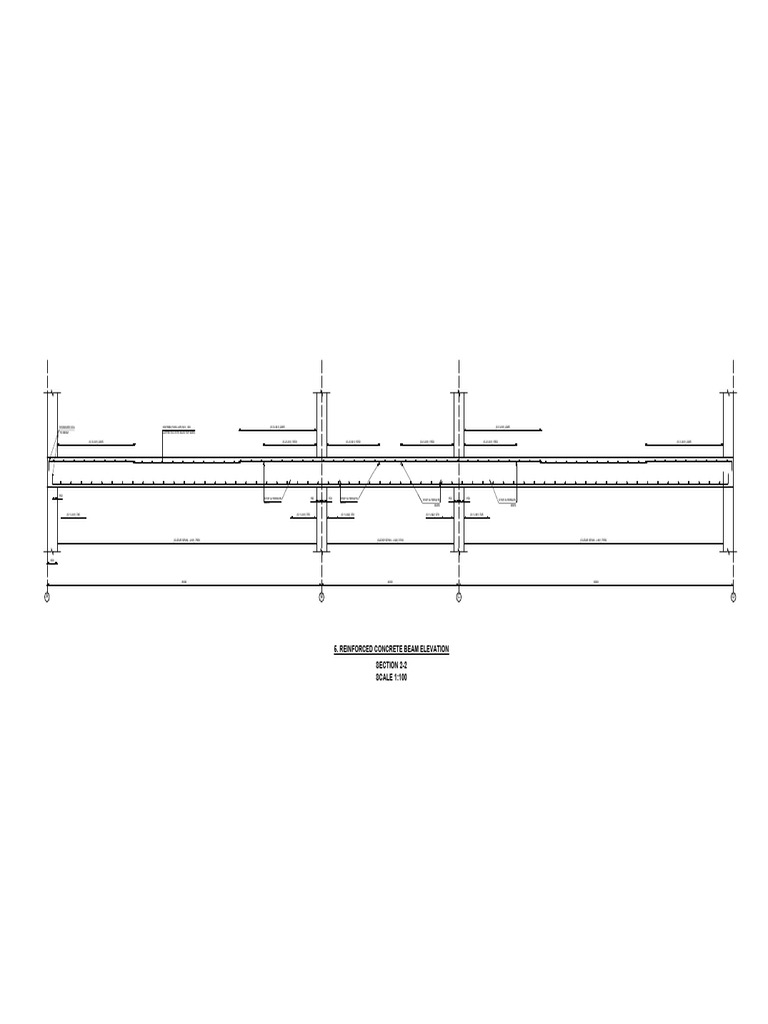 Reinforced Concrete Beam Elevation Section 2-2 SCALE 1:100 | PDF ...