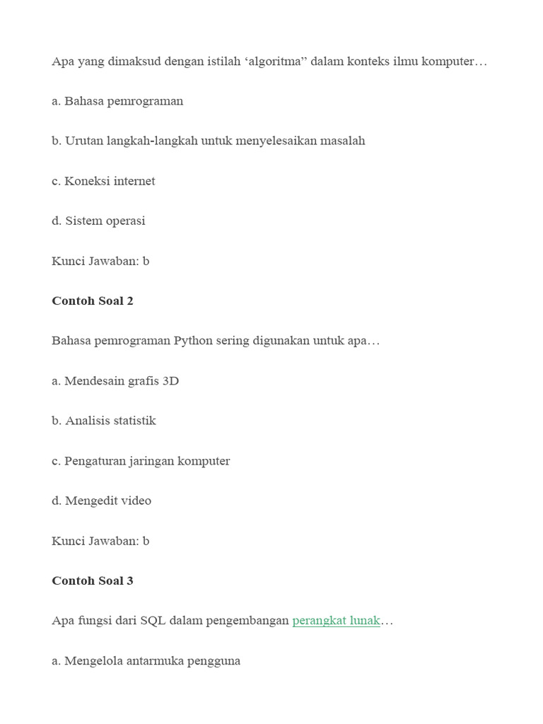 Soal Kelas Xi Informatika | PDF