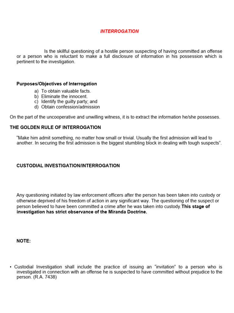 Cdi3 Interrogation | PDF