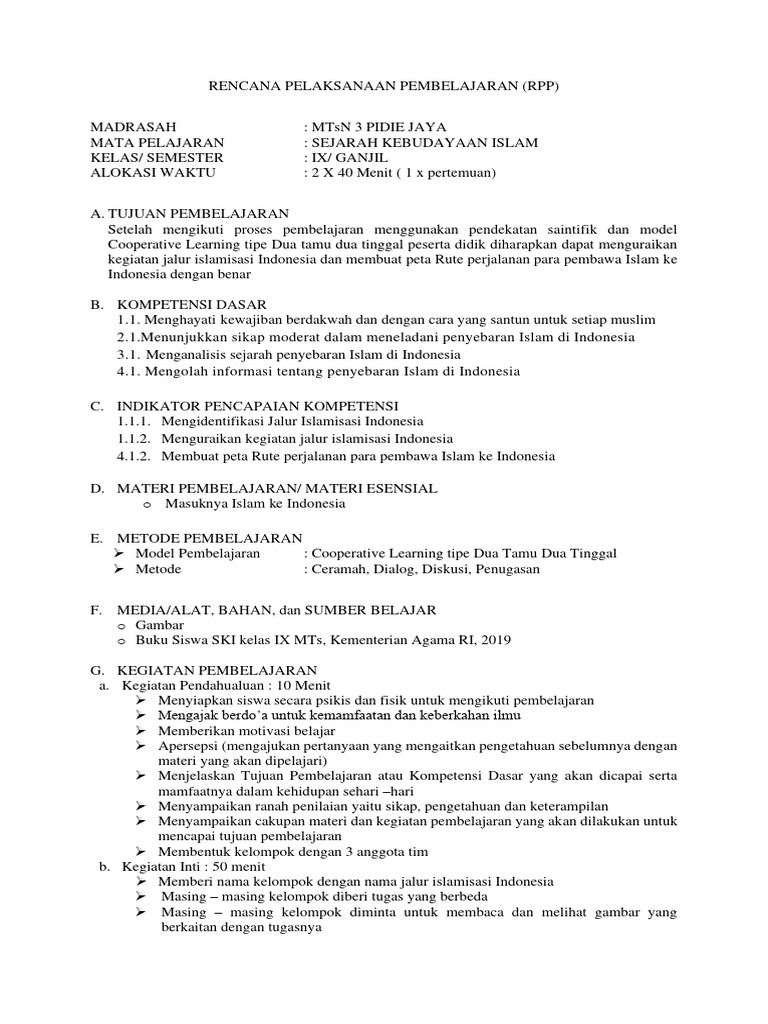 Contoh RPP Ski | PDF