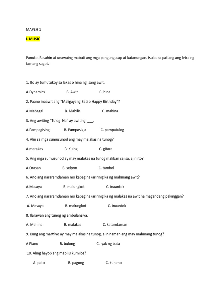 MAPEH 1-WPS Office | PDF | Wellness