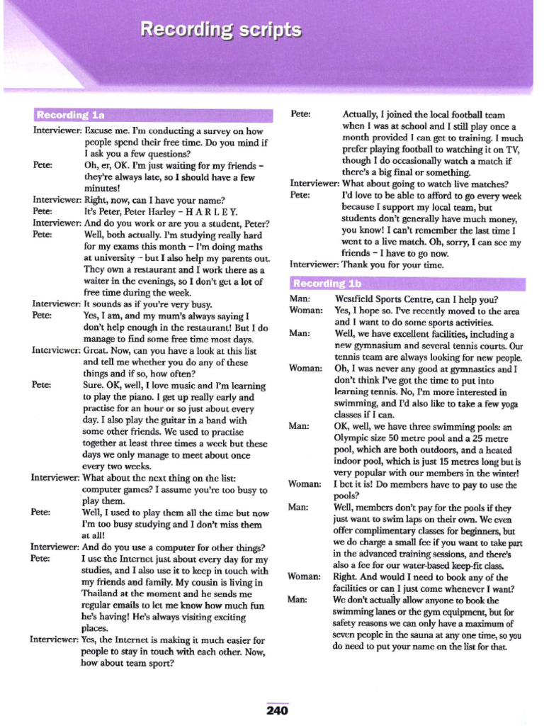 Recording Script Cambridge | PDF Recording Script Cambridge | PDF