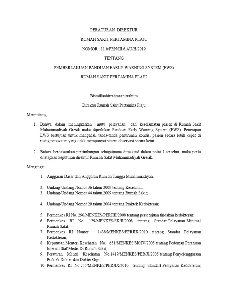 Panduan Pelaksanaan Ews | PDF