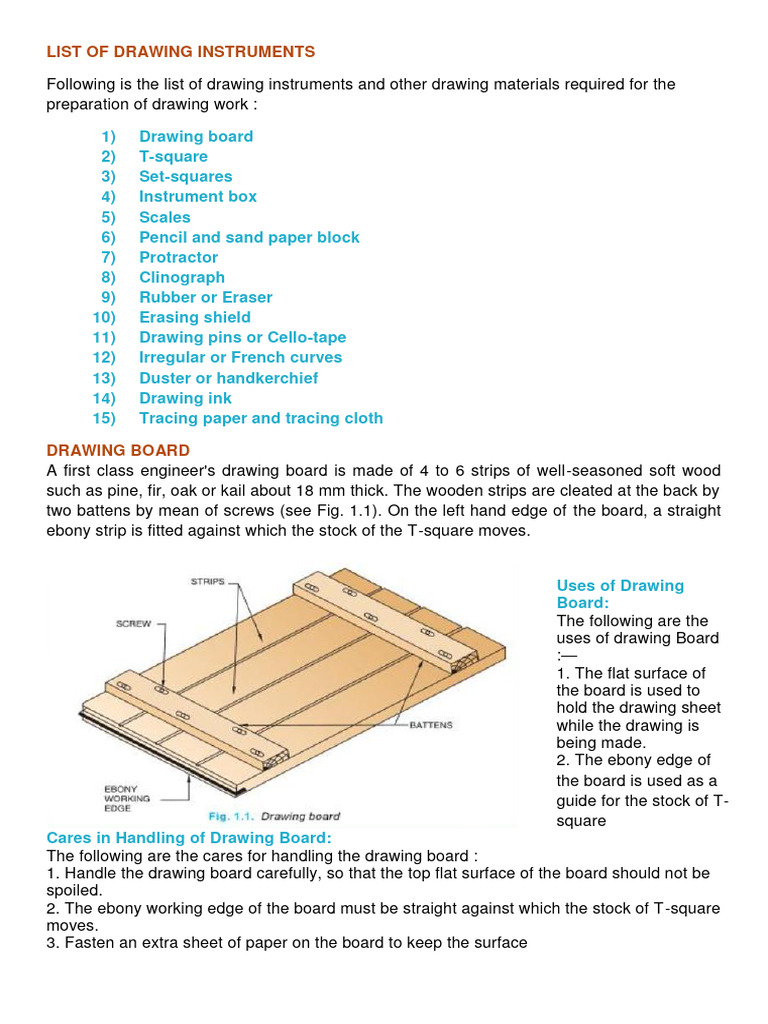 List of Drawing Instrument | PDF