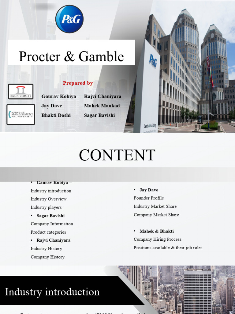 Procter & Gamble: Prepared by | PDF