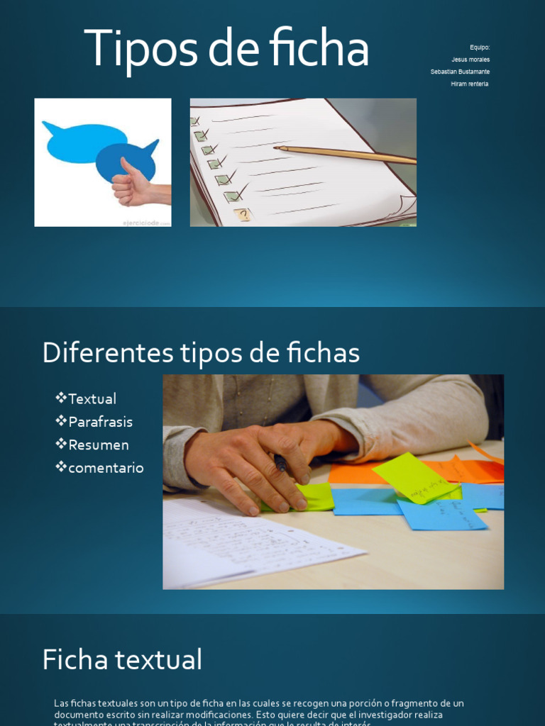 Tipos de Ficha | PDF