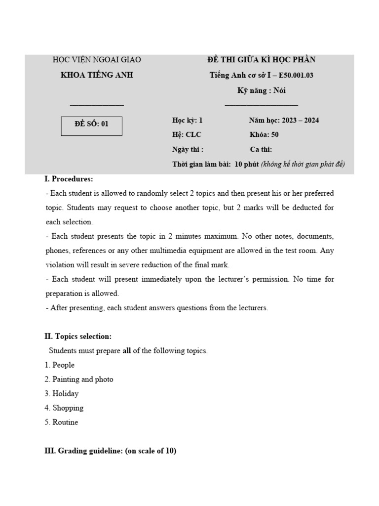 K50. TACS 1. GK. Nói | PDF | Career & Growth