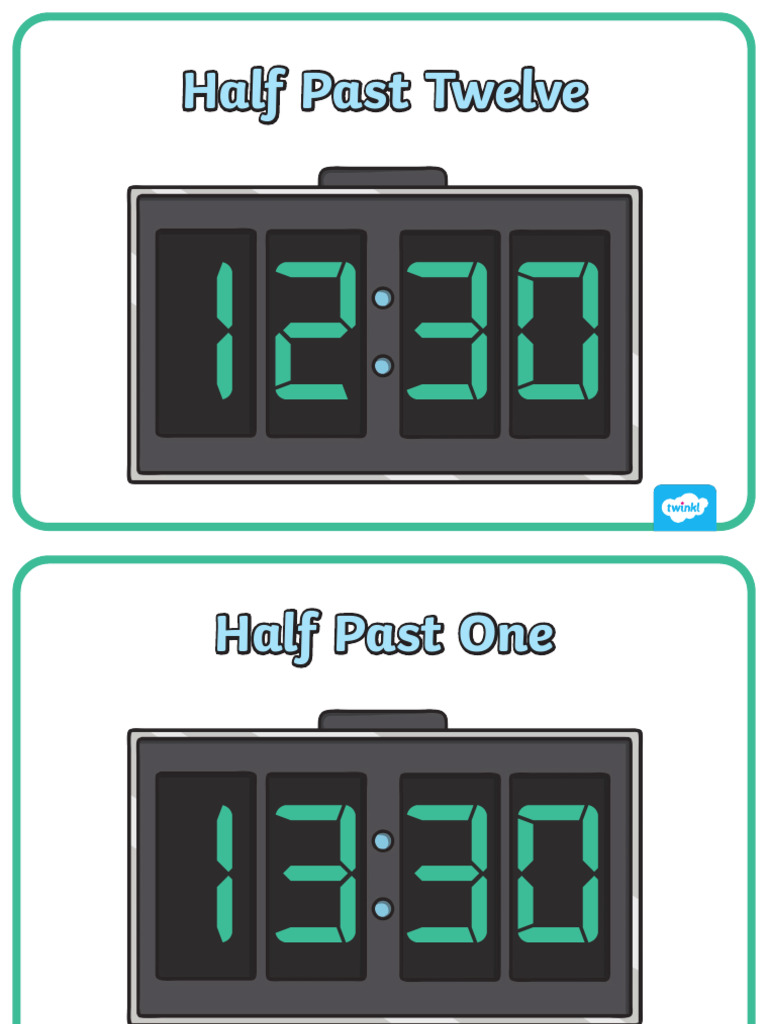 T N 351 Digital Clocks Half Past 24 Hour - Ver - 1 | PDF