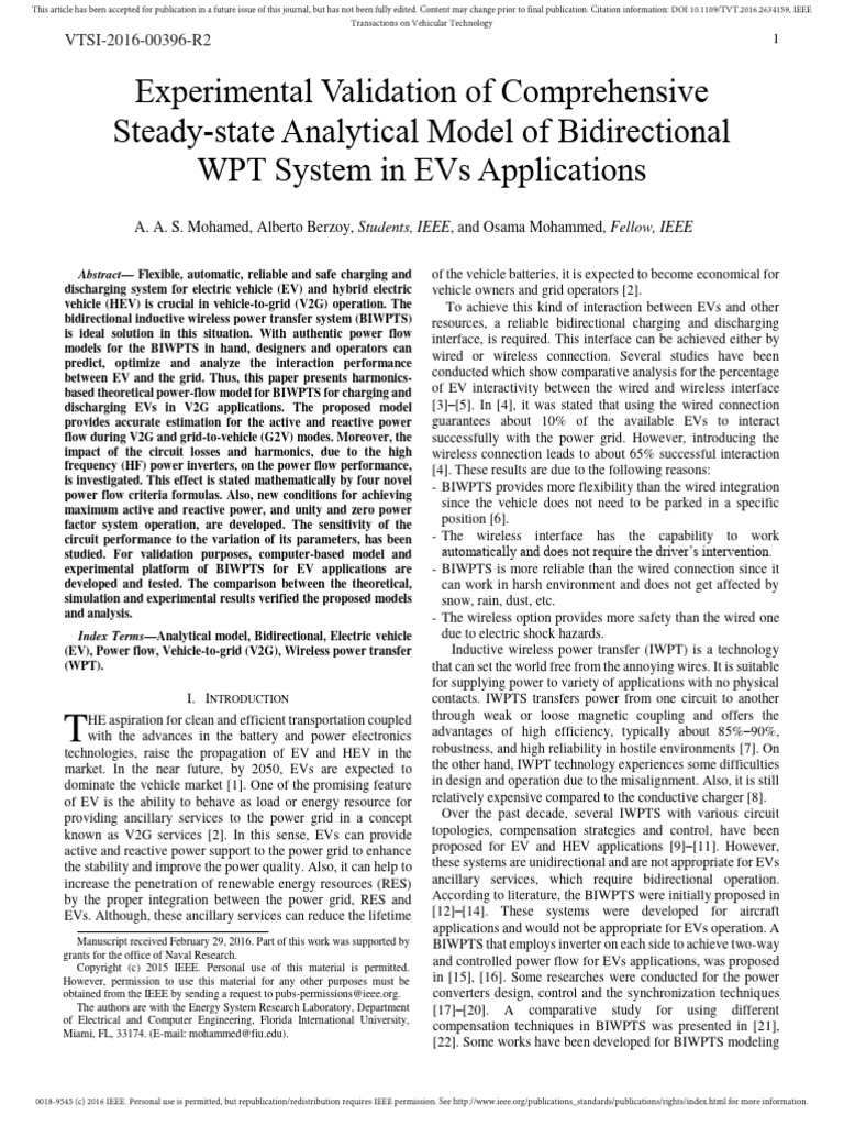Experimental Validation of Comprehensive Steady-State Analytical Model ... Experimental Validation of Comprehensive Steady-State Analytical Model ...