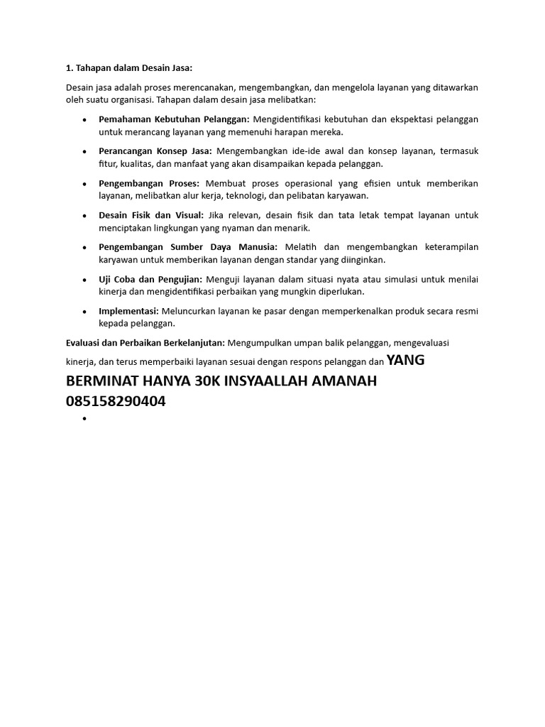 TMK 1 Manajemen Operasi Jasa | PDF