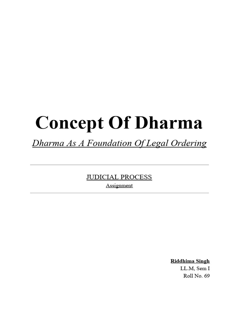 Concept of Dharma | PDF