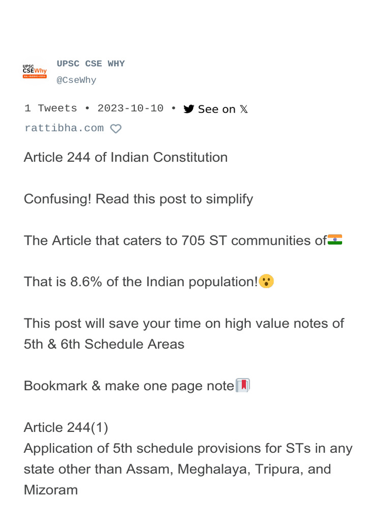Article 244 | PDF | Government | Justice