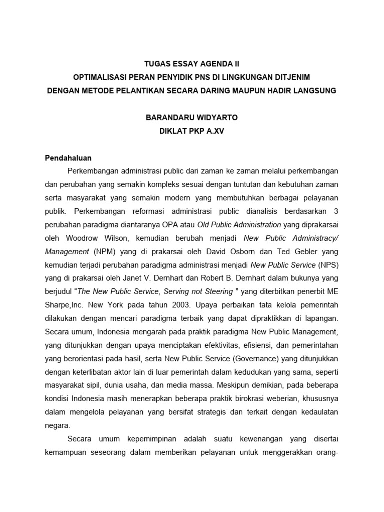 Tugas Essay Agenda II | PDF