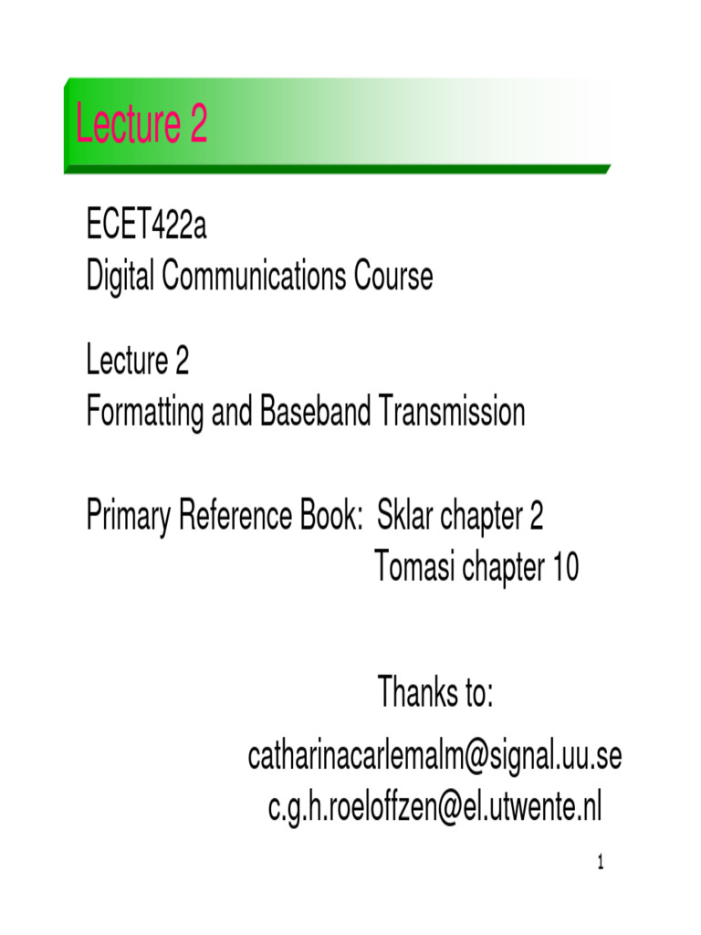 Ecet422a Lecture 2 Part 1 Sampling Pdf