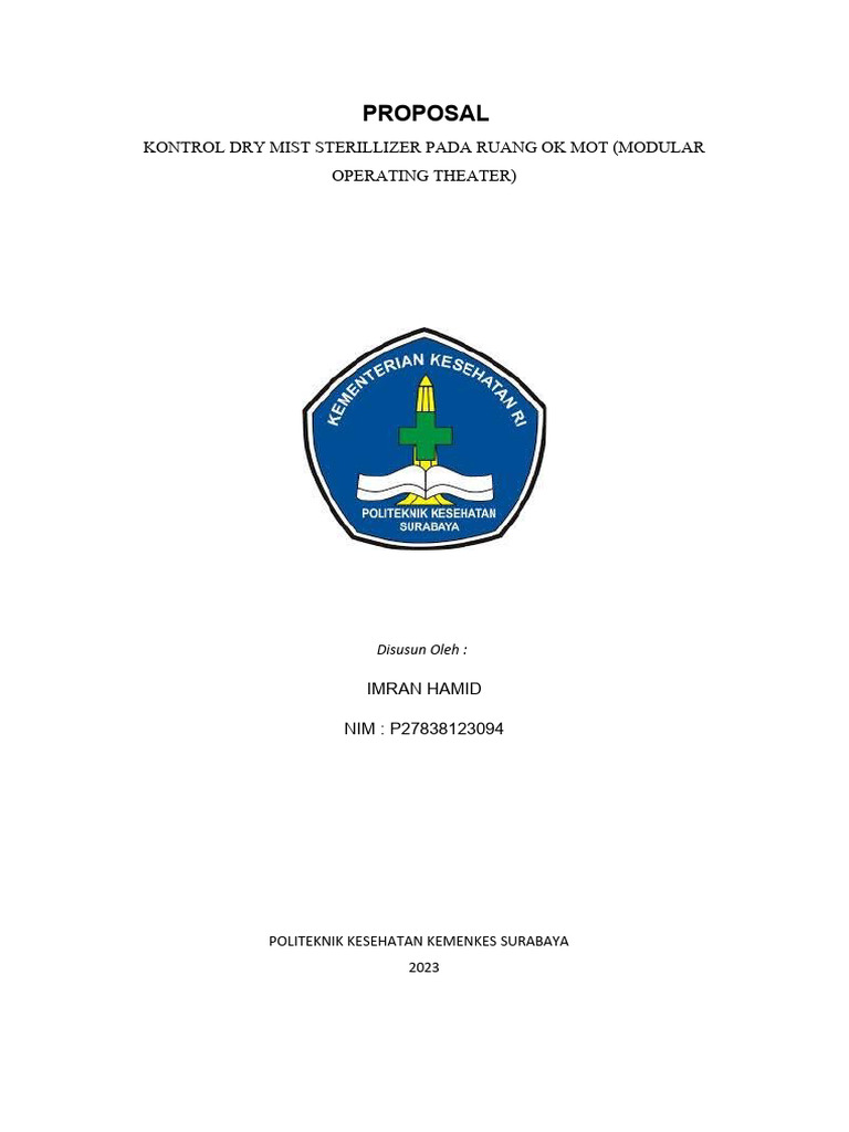 Proposal Project Dry Mist Sterillizer Pada Ruang MOT | PDF