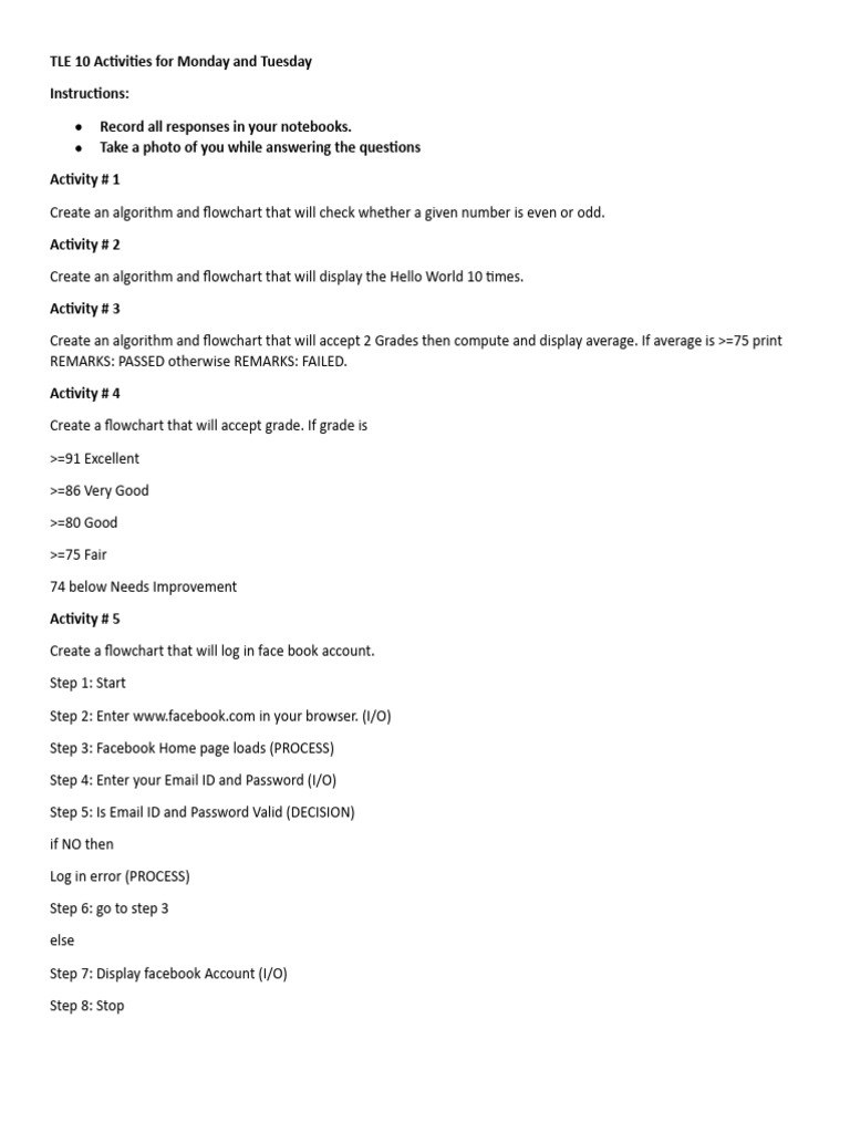 Flowchart Modular Activities | PDF