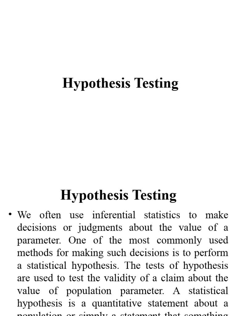 Hypothesis Testing Pdf