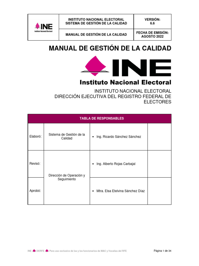Ago 2022 Manual De Gestion De La Calidad Pdf Gestión De La Calidad