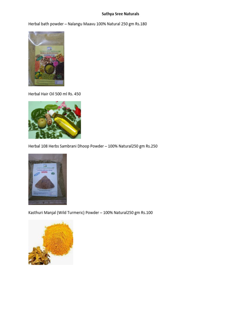 Sathya Sree Herbals | PDF | Wellness