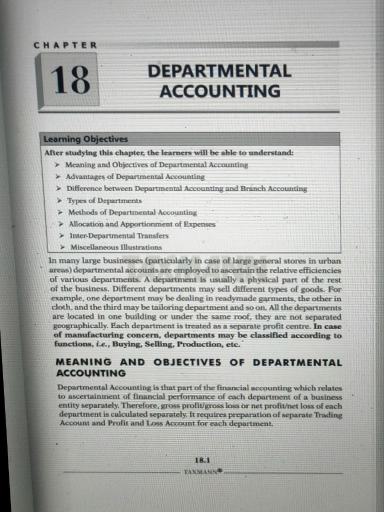 Ch-18, DEPARTMENTAL ACCOUNTING | PDF
