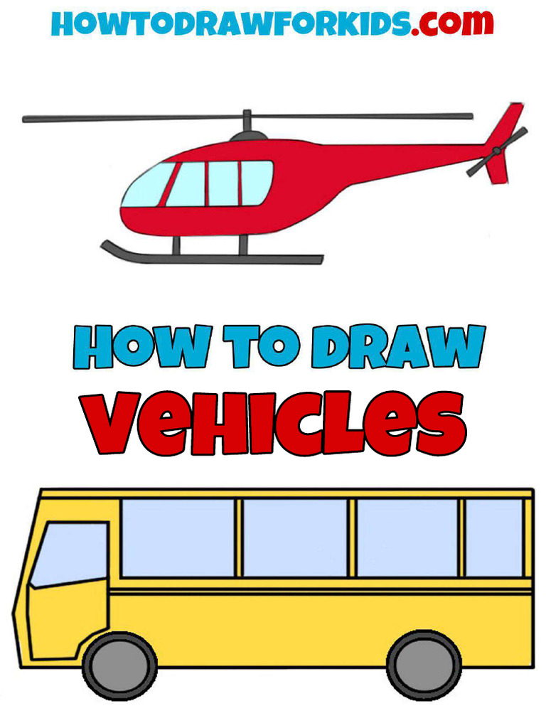 Vehicles Drawing Worksheets | PDF
