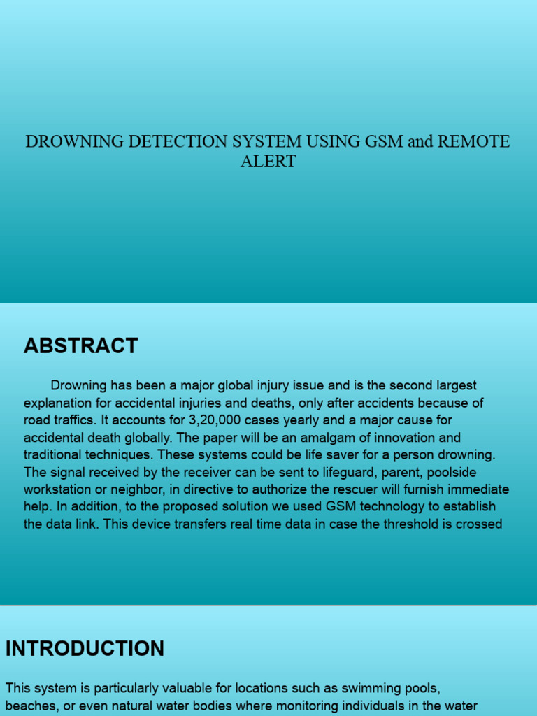 Drowning Detection System Using Gsm And Remote Alert Download Free