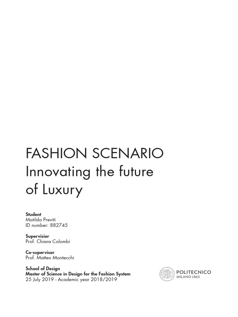 Fashion Scenario. Innovating The Future of Luxury - Matilda Previti ...