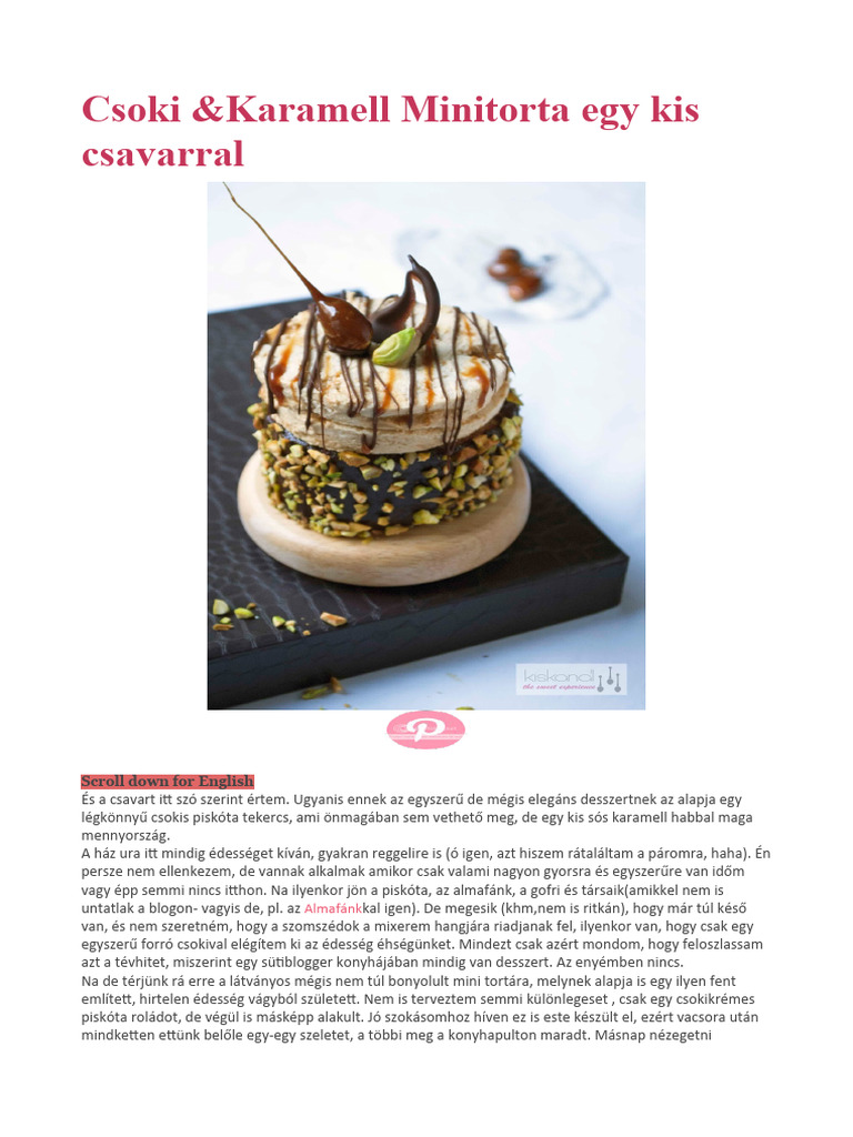 Csoki - Karamell Mini Torta | PDF