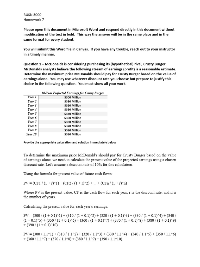 Busn 5000 Week 7 | PDF