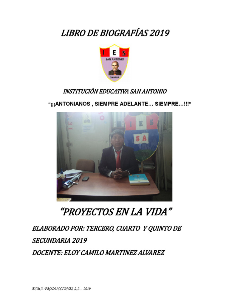 Libro de Biografias Chimor Profesor E. Camilo Martinez Alvarez | PDF