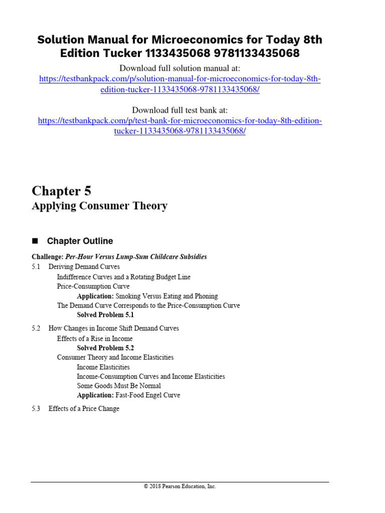 Microeconomics 8th Edition Perloff Solutions Manual 1 | PDF