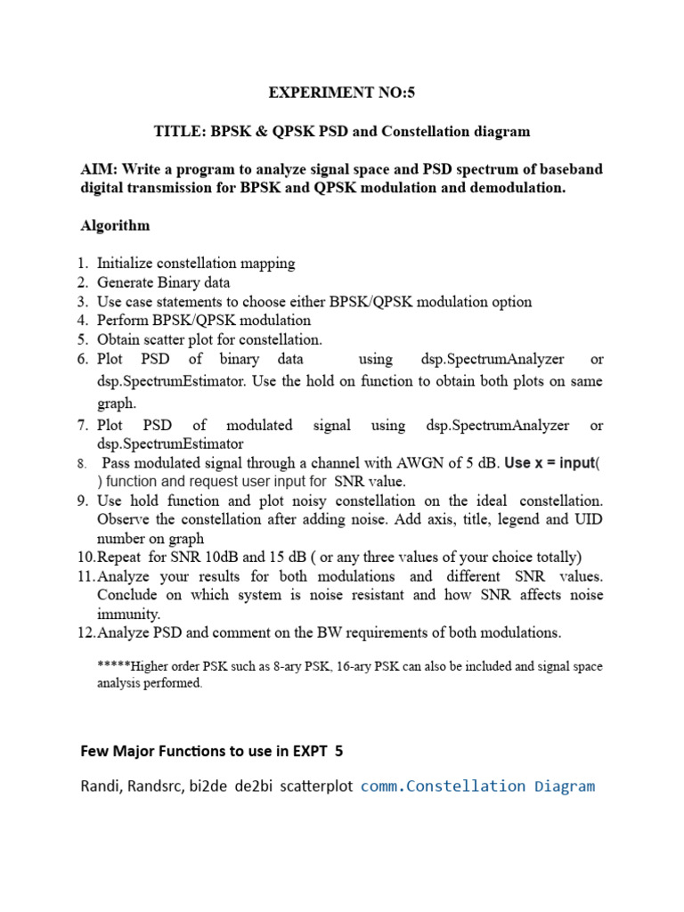 BPSK Generation Using Matlab | PDF