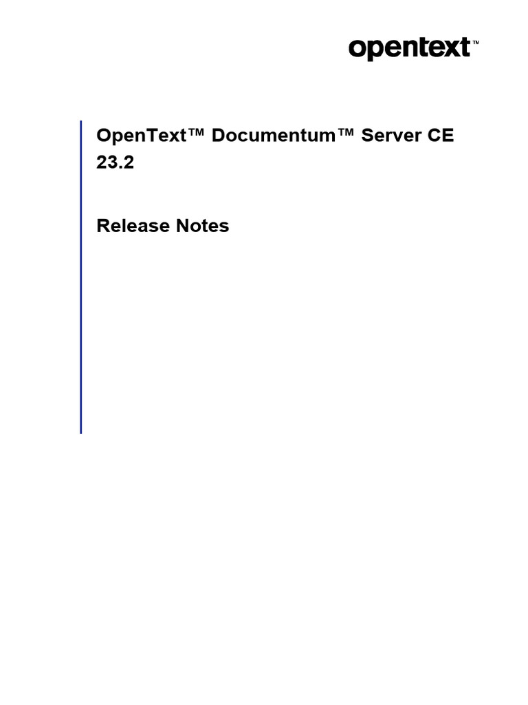 Opentext Documentum Server 23 2 Release Notes Pdf
