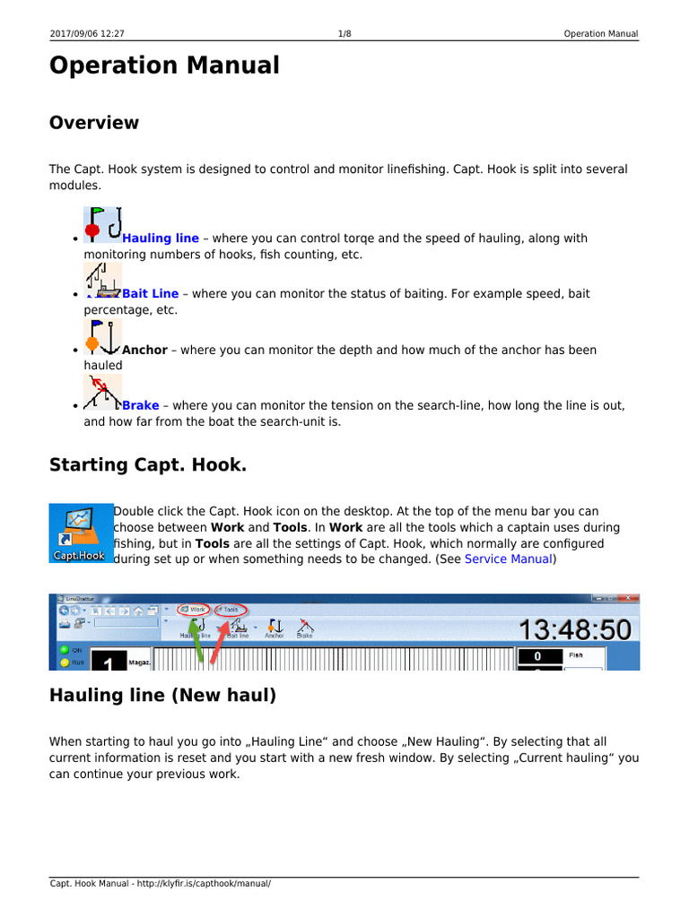 Captain Hook Operation - Manual | PDF