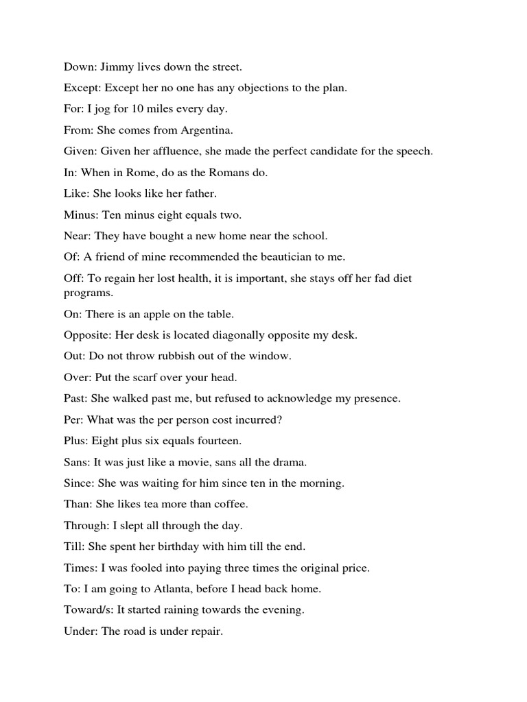 Preposition P2 | PDF