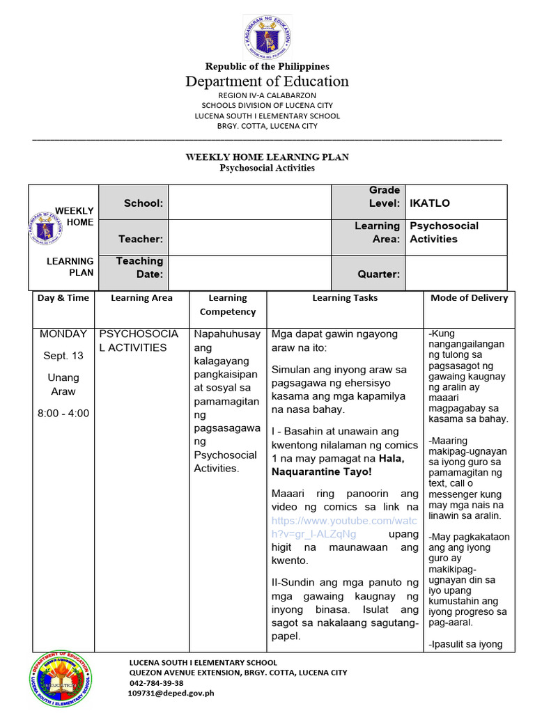 WHLP Psychosocial Modular Grade 3 | PDF